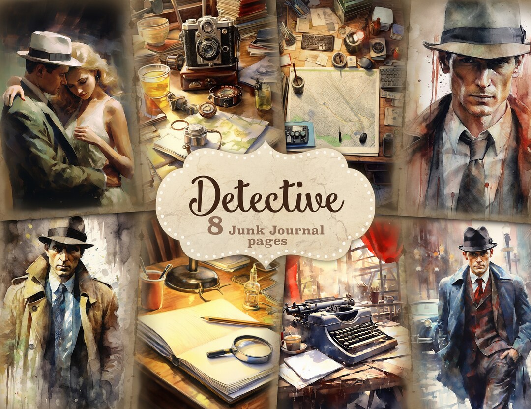 Detective Junk Journal Kit: Crime Collage Ephemera (digital Download ...