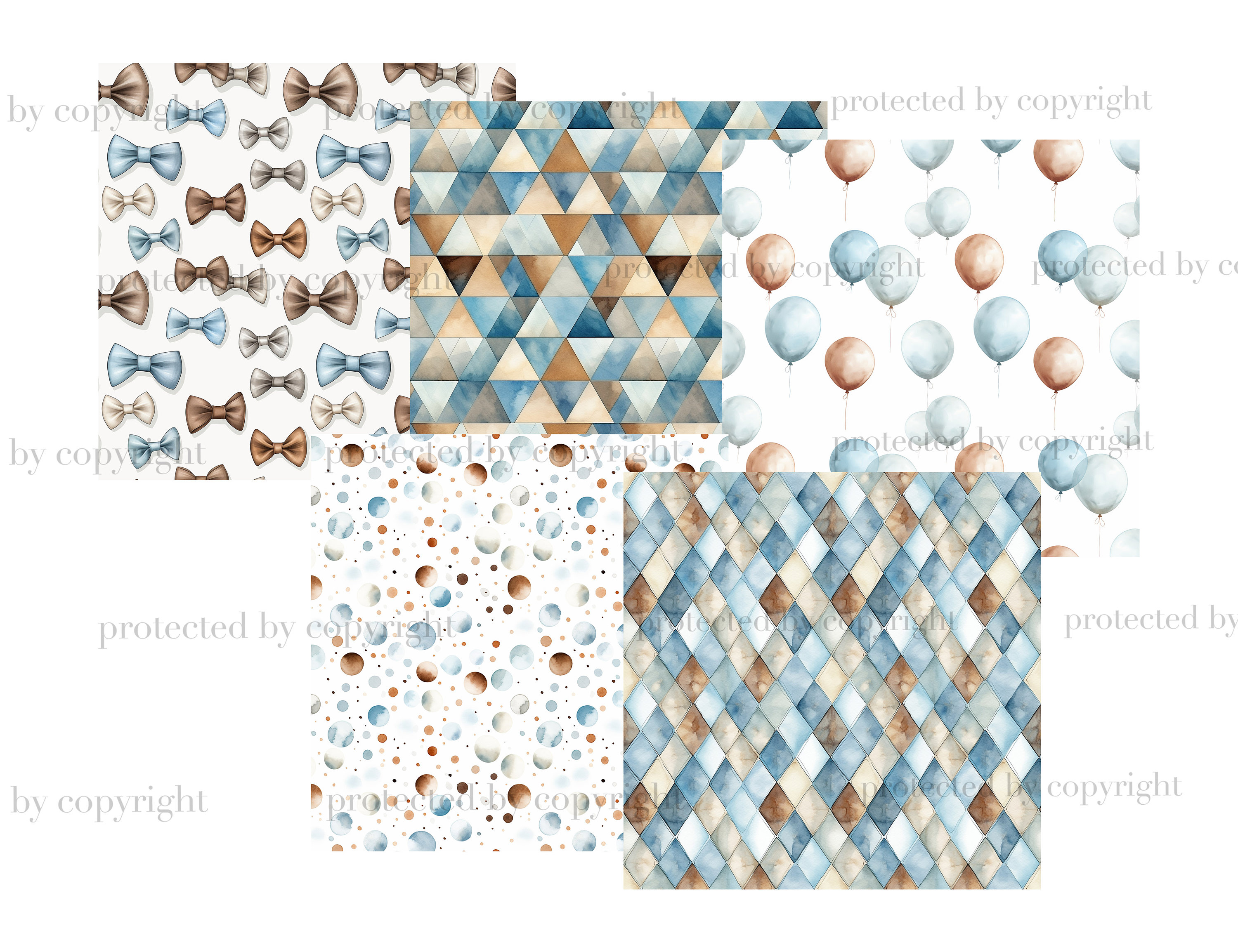 Father's Day Digital Paper: Blue & Brown Fashion Patterns (JPEG) - Etsy