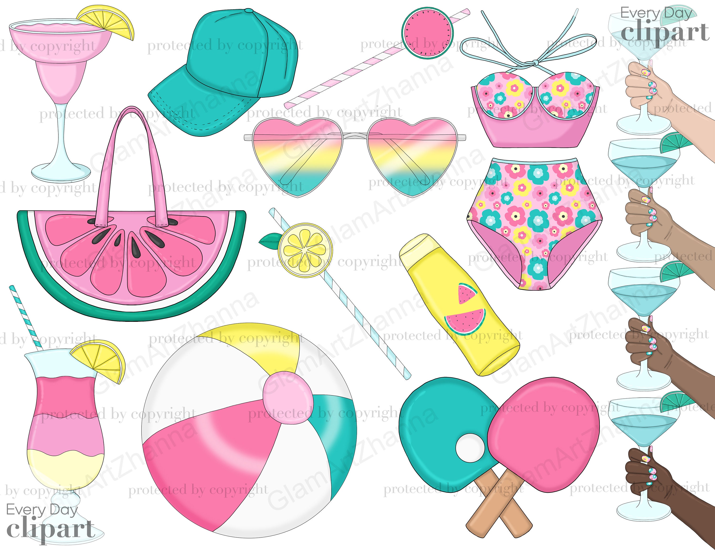 Pool Clip Art Swimming Pool Clipart Flamingo Pool Float - Etsy
