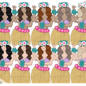 Aloha Girl Clipart, Hawaii Aloha Clipart Instant Download, Luau ...
