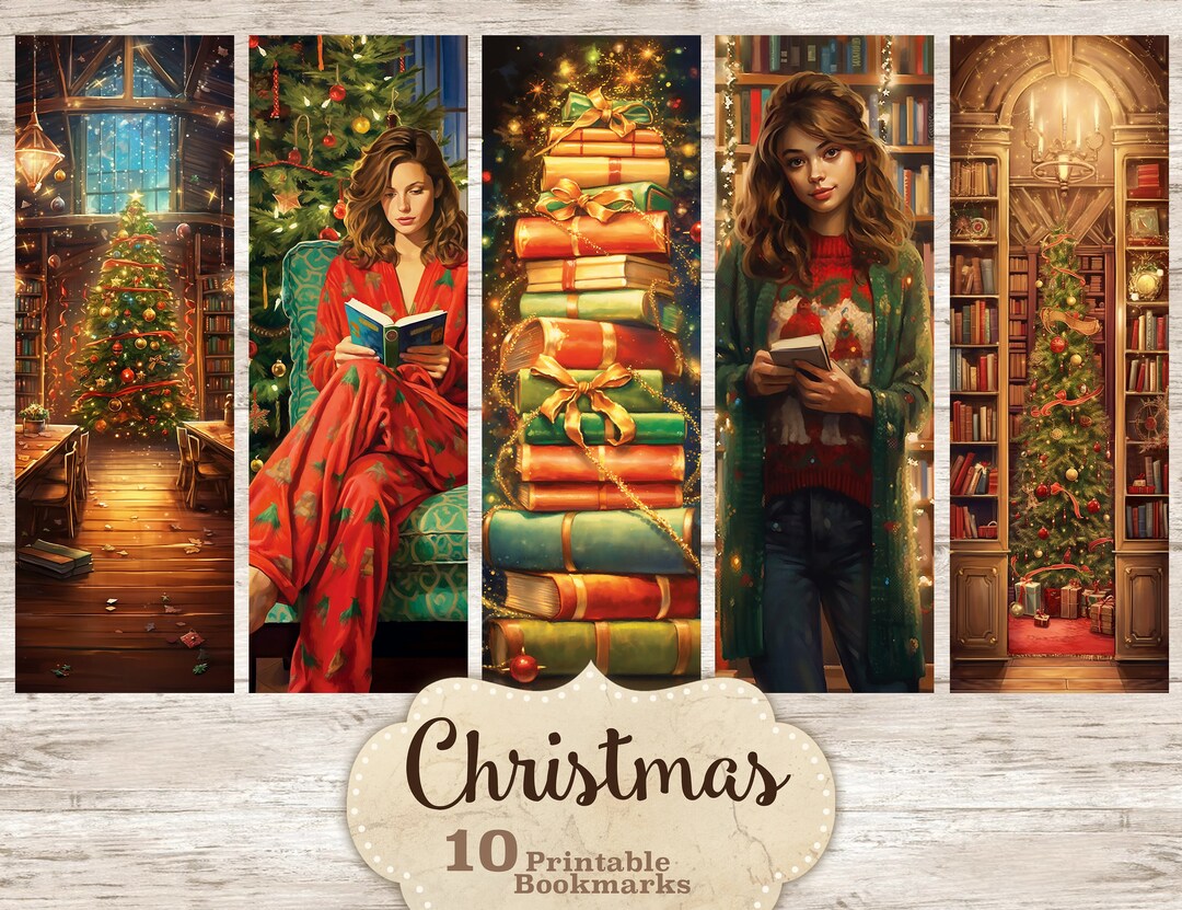 Christmas Bookmarks Printable: Holiday Reading Gift (digital Download ...