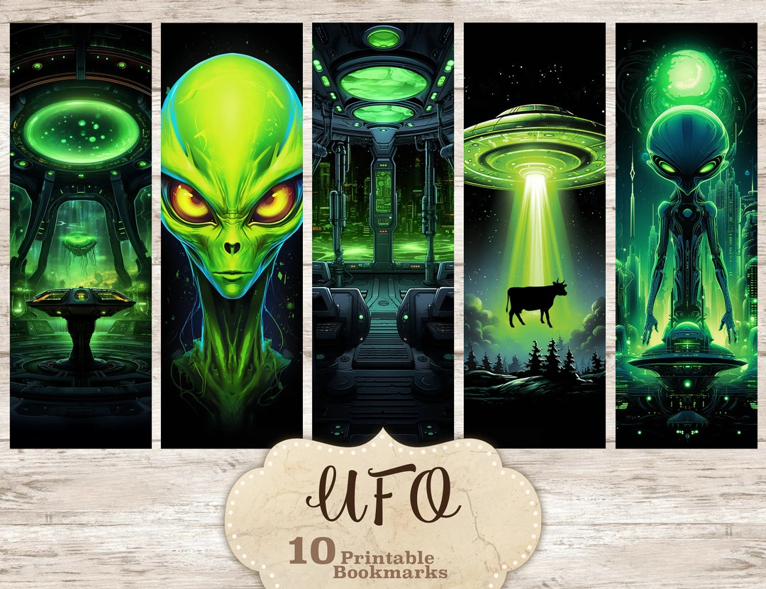 UFO Alien Bookmarks Printable Set (digital Download) - Etsy