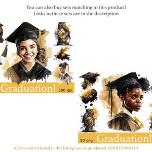 Graduation Clipart, Cap and Gown Clipart, School Graphics, Grad Party ...