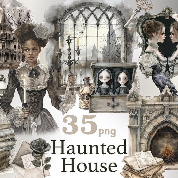 Haunted House Clip Art - Etsy