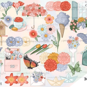 Spring Clipart Bundle, Bloom Clipart, Wildflower Spring Clipart ...