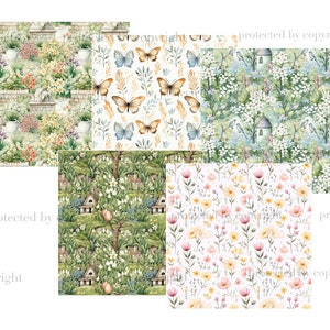 Spring Seamless Pattern, Spring Digital Paper, Wild Flowers Seamless ...