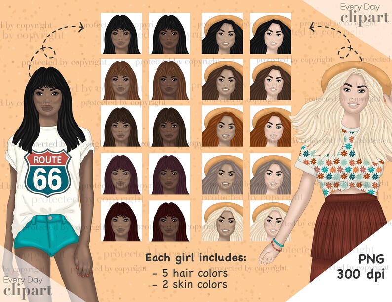 Road Trip Clip Art Road Trip Girl Clipart For Planner Etsy 0215