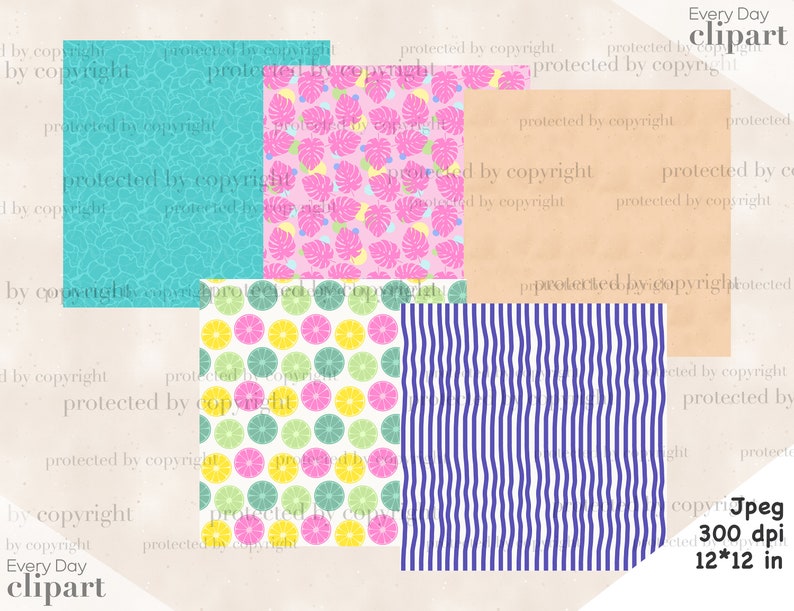 Beach and Books Digital Pattern Summer Books Digital Paper - Etsy