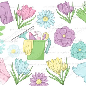 Spring House Cleaning Clipart, Organizing Clipart, Spring Clean Clip ...
