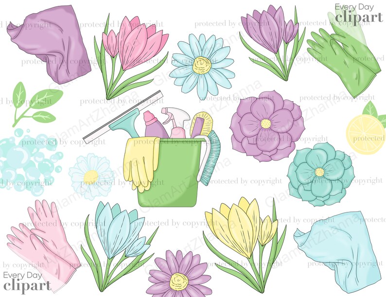 Spring House Cleaning Clipart Organizing Clipart Spring - Etsy