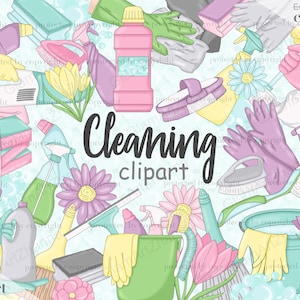 Spring House Cleaning Clipart, Organizing Clipart, Spring Clean Clip ...