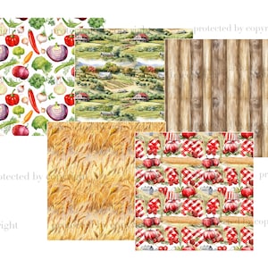 Farmer Digital Paper, Farmer Seamless Pattern, Farm Digital Paper, Farm ...