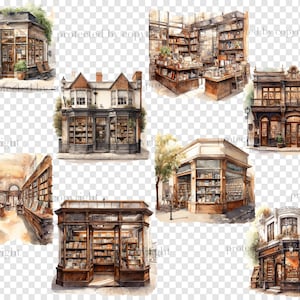 Bookstore Clip Art, Bookstore Illustration, Bookstore Digital Download ...