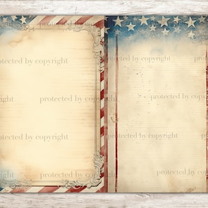 4th of July Junk Journal Pages: American Flag Ephemera (digital ...