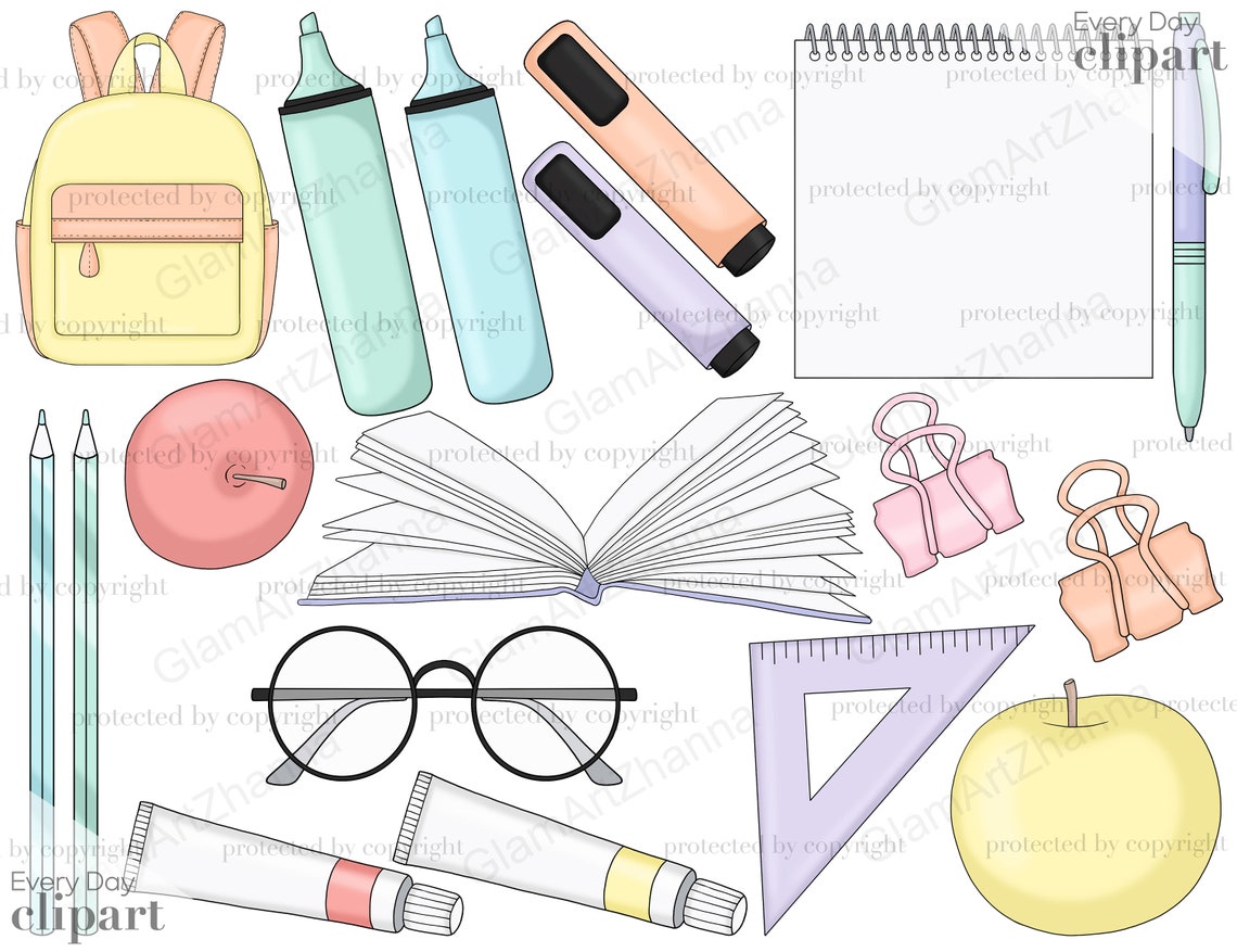 Study Clipart Elementary Clip Art for Planner Stickers - Etsy