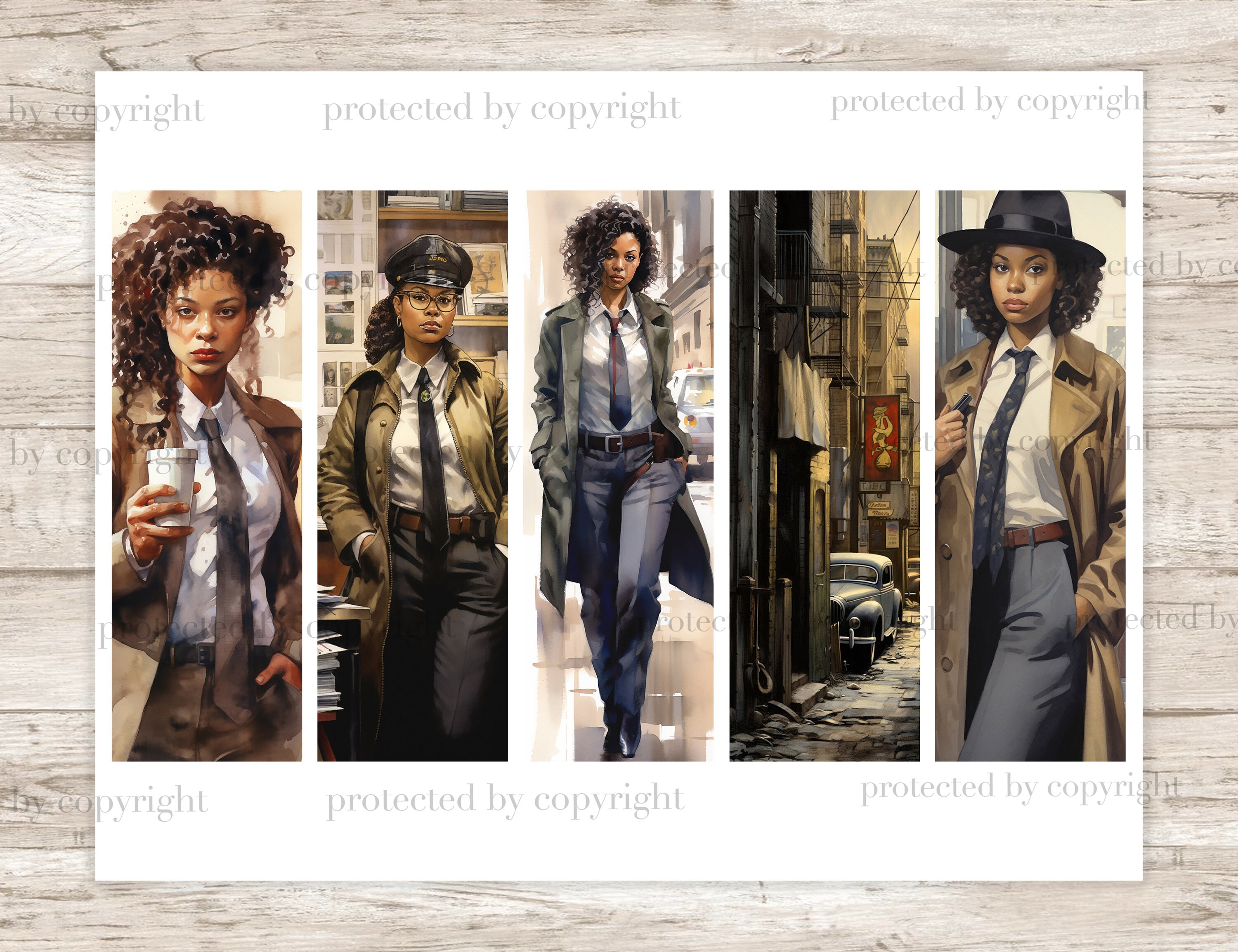 Black Woman Detective Printable Bookmarks (digital Download) - Etsy