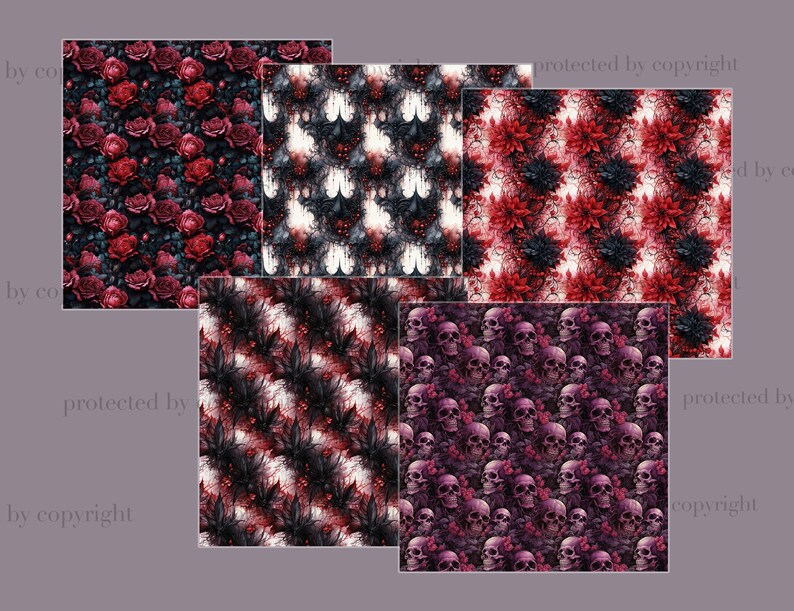 Gothic Digital Paper Gothic Digital Pattern Bundle Halloween - Etsy