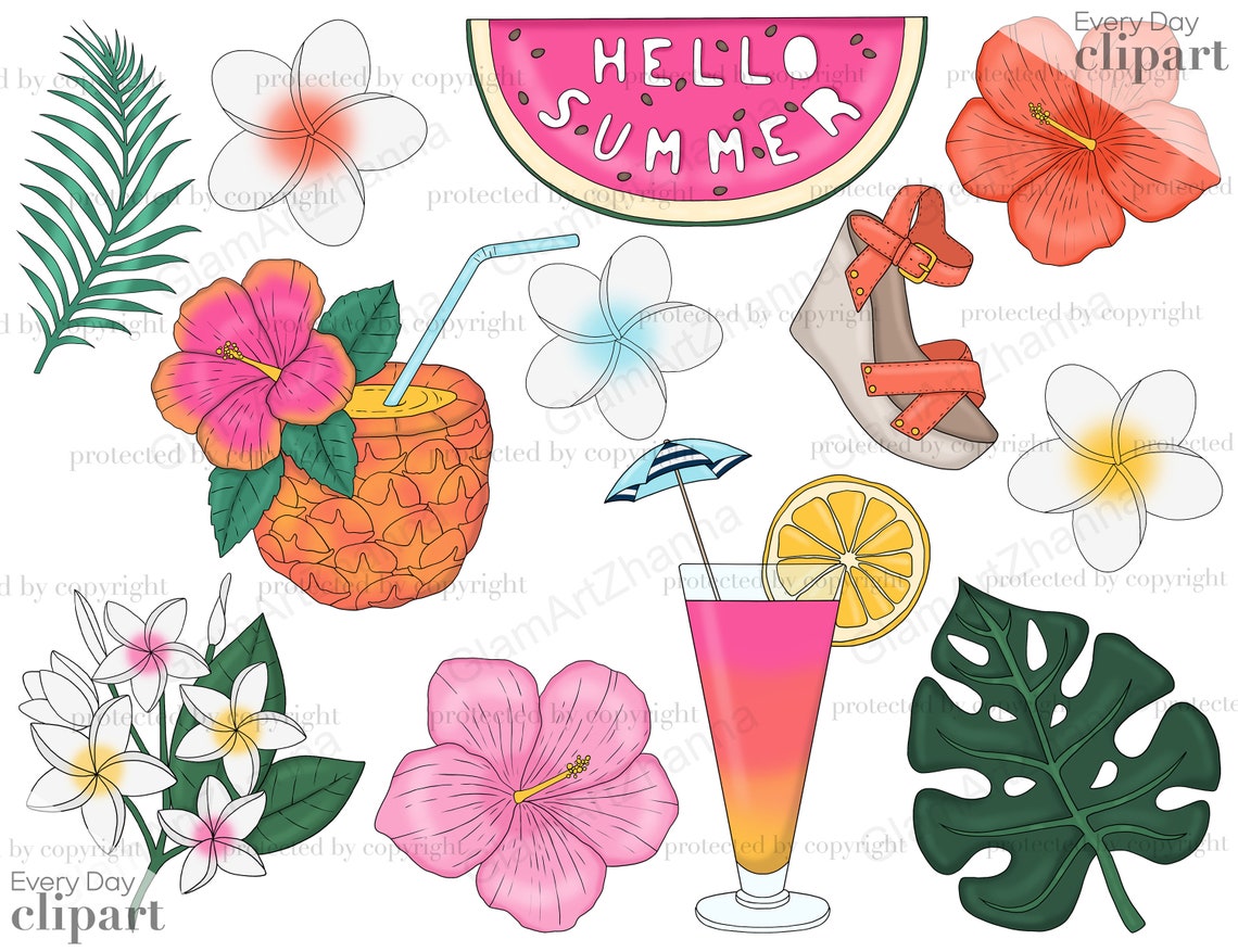 Summer Clipart for Commercial Use Girls Clipart PNG for - Etsy