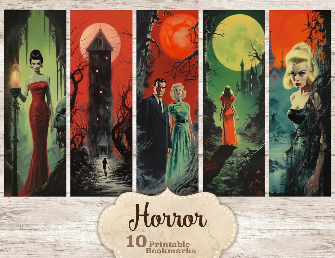 Horror Bookmarks Printable, Pin up Girl Printable, Printable Bookmark ...