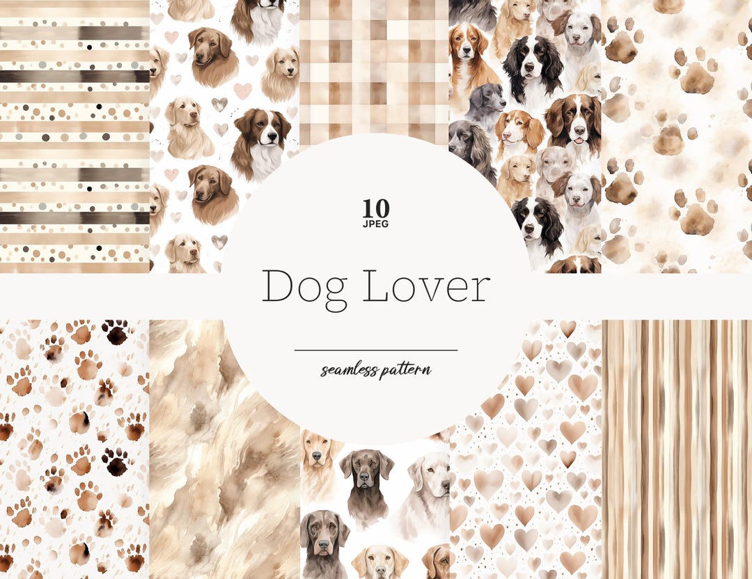 Dog Seamless Pattern: Pets Digital Paper (digital Download) - Etsy