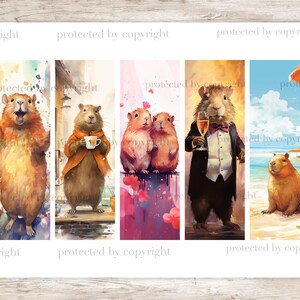 Capybara Bookmarks Printable, Bookmark Instant Download, Print and Cut ...