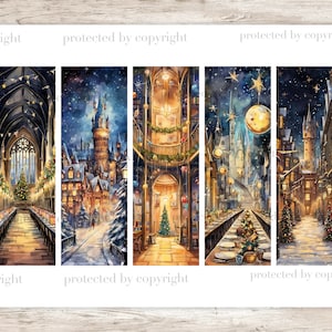Magical Castle Printable, Magic School Bookmarks, Christmas Bookmarks ...
