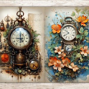 Alchemist Clocks Junk Journal Pages, Alchemist Shop Junk Journal, Retro ...