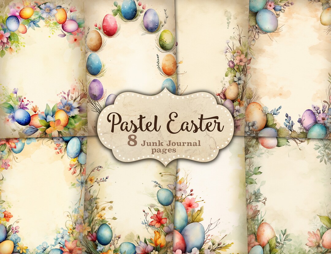 Pastel Easter Ephemera, Junk Journal Pages, Vintage Easter Junk Journal ...