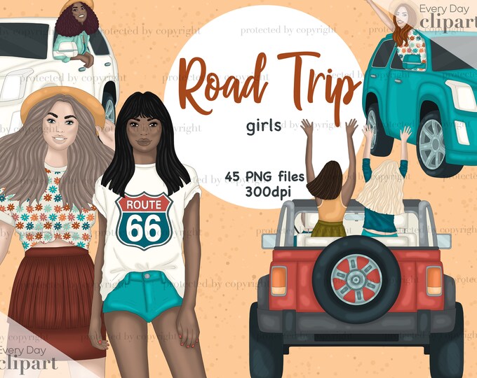Road Trip Clip Art Road Trip Girl Clipart For Planner Stickers 2335
