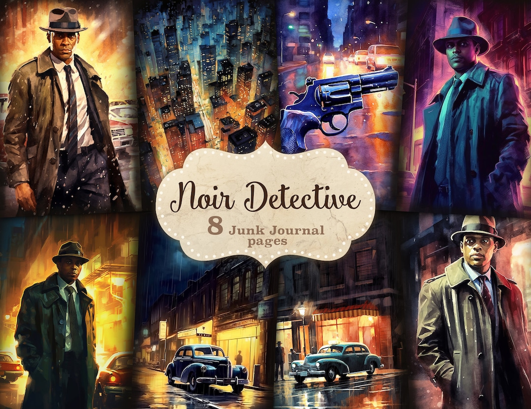 Noire Detective Junk Journal Kit, Vintage Car Printables, Detective ...
