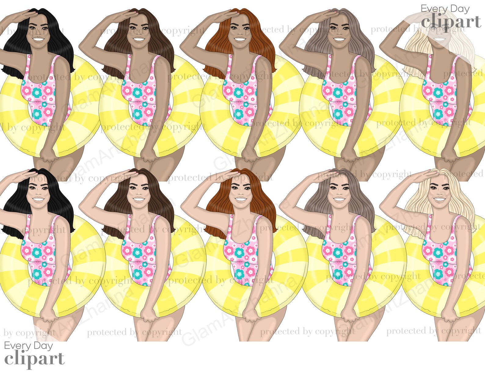 Pool Woman Clipart Swimming Pool Clipart Pool Party Girl - Etsy