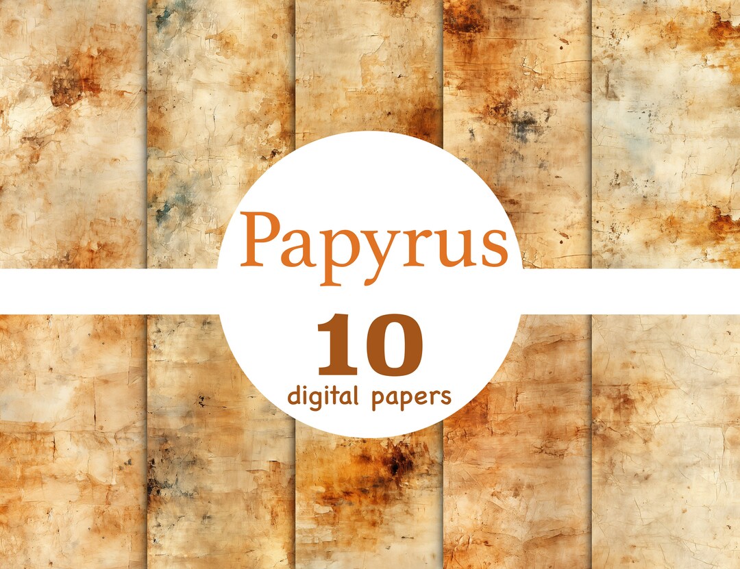 Papyrus Digital Papers, Vintage Background Bundle, Distressed ...