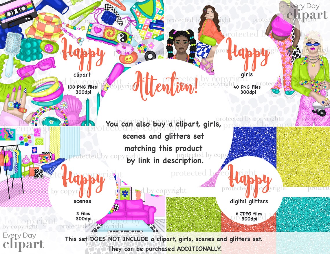 70s 80s90s Retro Digital Pattern Good Vibes Paper Happy - Etsy