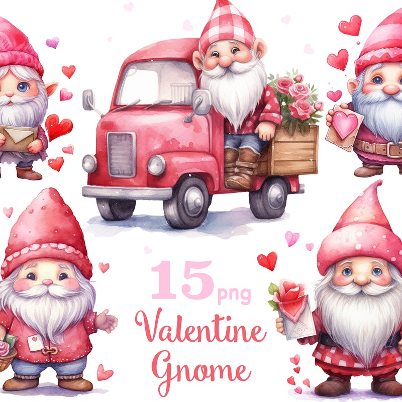 Watercolor Gnomes Clipart - Etsy