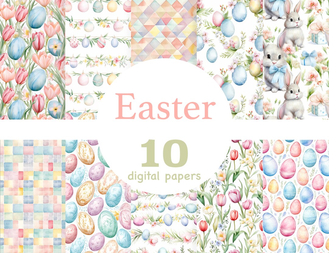 Easter Pastel Digital Paper, Easter Pastel Seamless Pattern, Spring ...