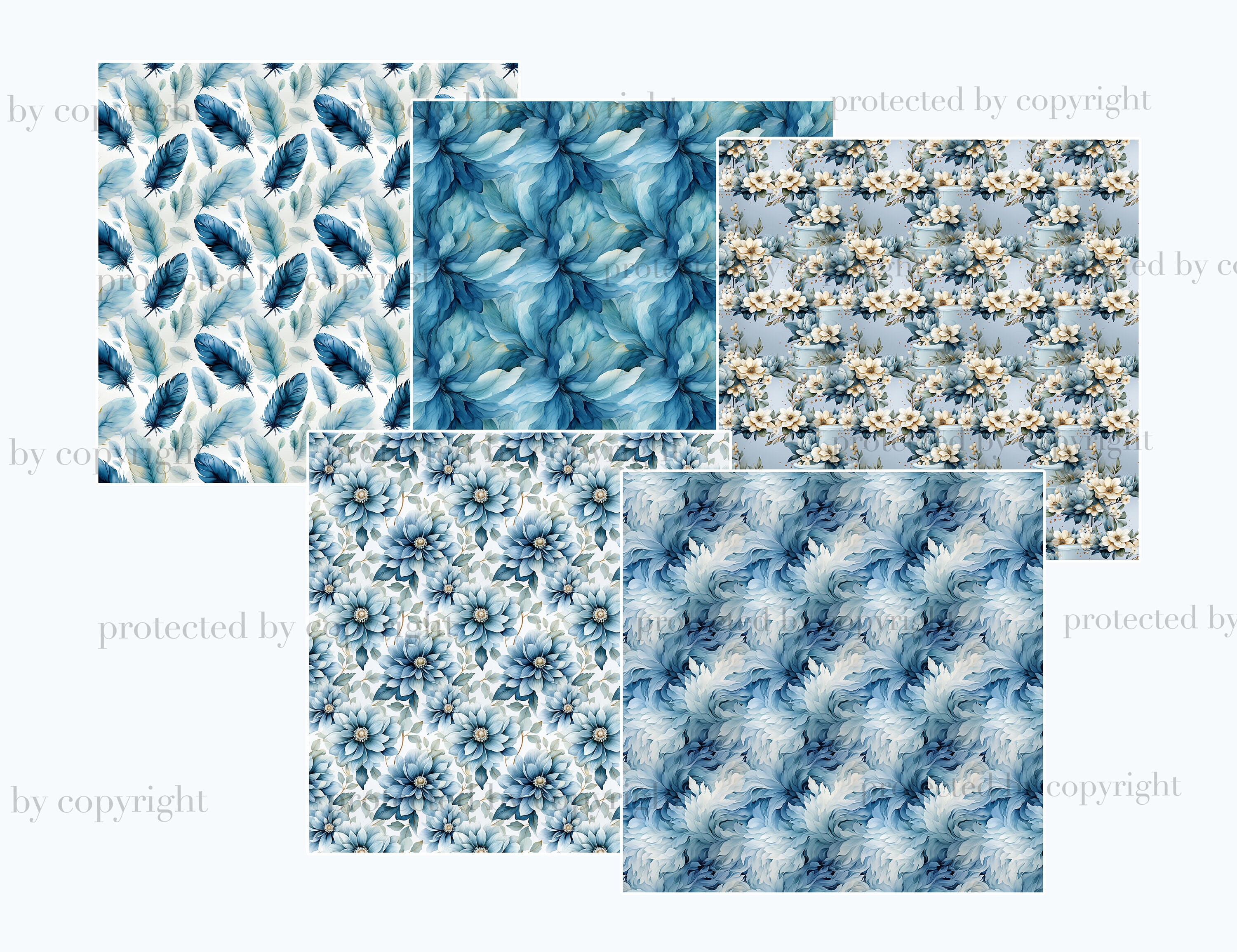 Blue Wedding Digital Papers Wedding Digital Papers Seamless - Etsy