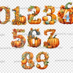 Pumpkin Alphabet Letters Clipart Png, Watercolor Floral Clip Art ...