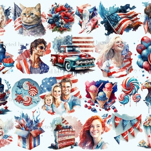 4th of July Clipart Bundle, Patriotic Graphics, 4th of July Sublimation ...
