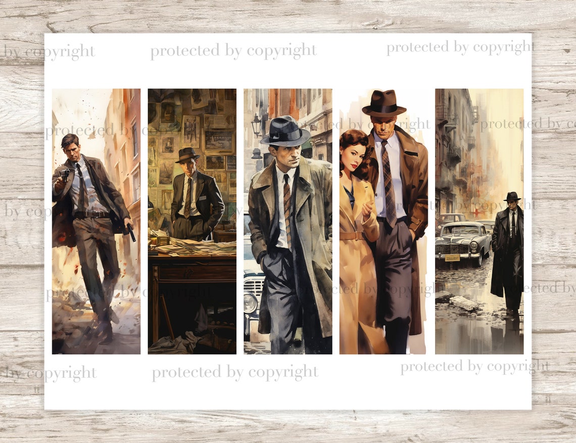 Detective Watercolor Bookmarks: Printable DIY Set (digital Download) - Etsy