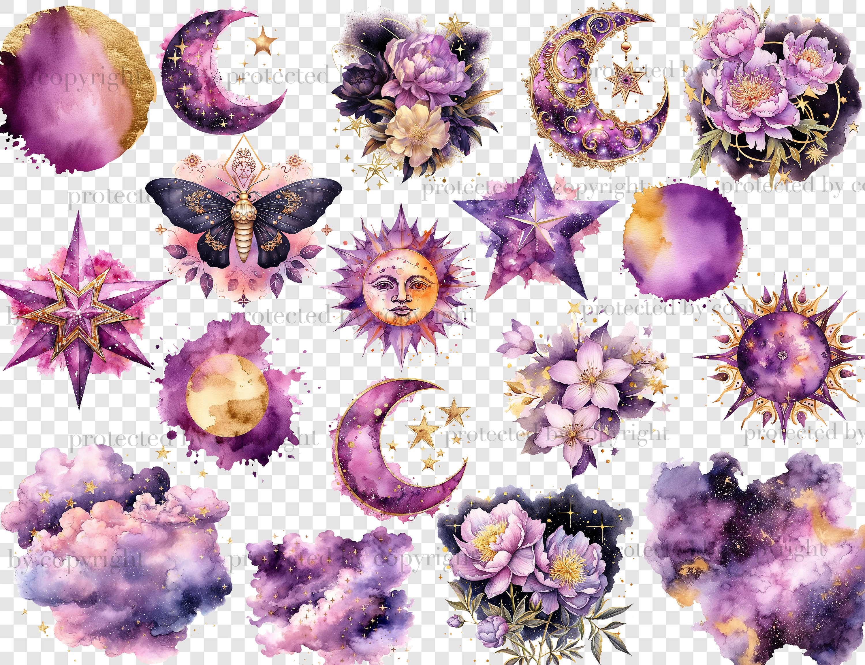 Watercolor Zodiac Clipart Zodiac Symbol Horoscope Art - Etsy