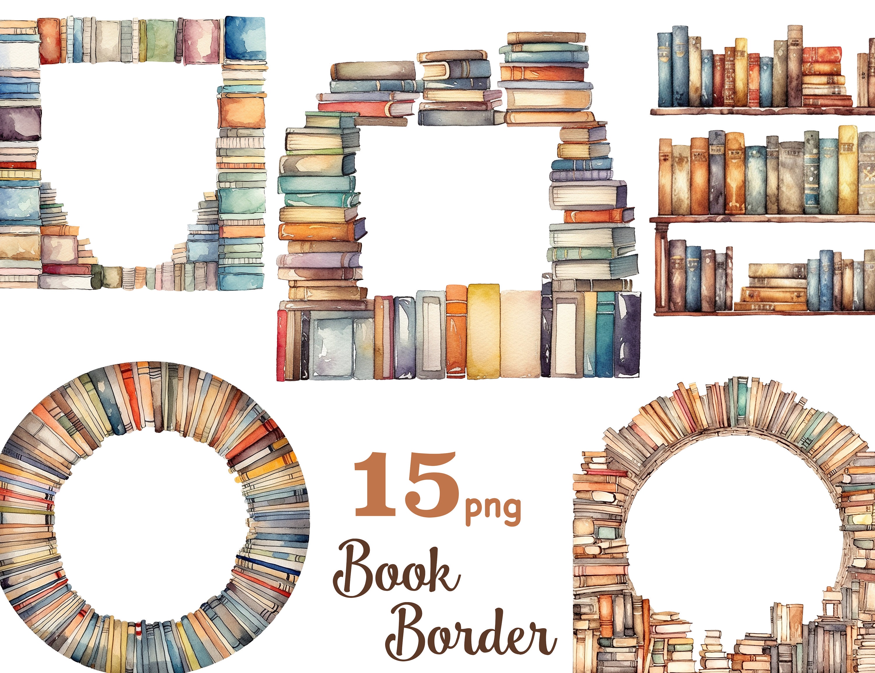 Stack Of School Books Border