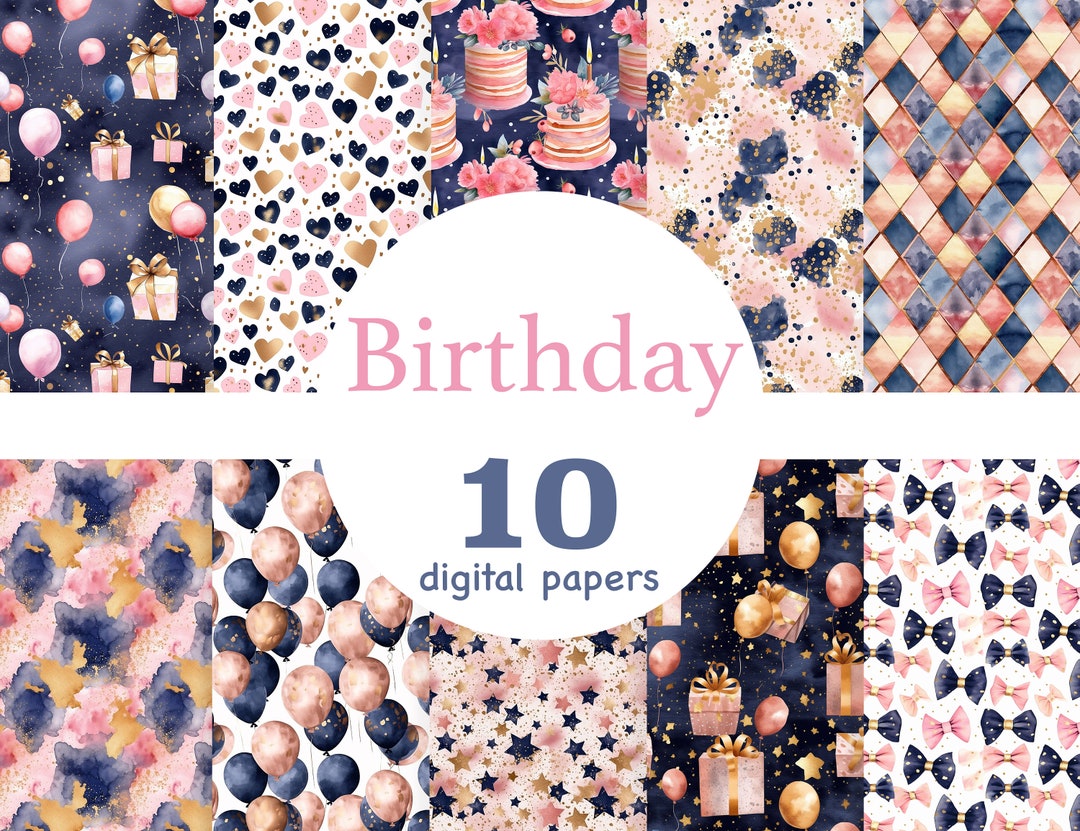 Birthday Seamless Pattern, Birthday Digital Papers, Gift Box Digital ...