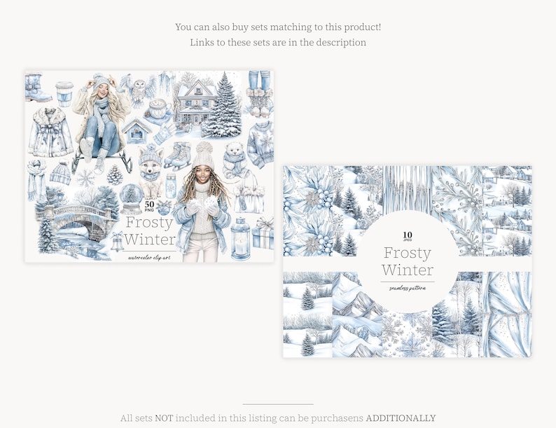 Winter Wonderland Clipart Bundle: Cozy Cabin, Snowy Forest (digital ...