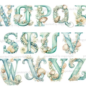 Seashell Alphabet, Summer Beach Font Wedding Invitation, Beach Wedding ...
