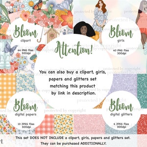 Spring Garden Clipart, Wildflower Clip Art, Digital Spring Flowers ...