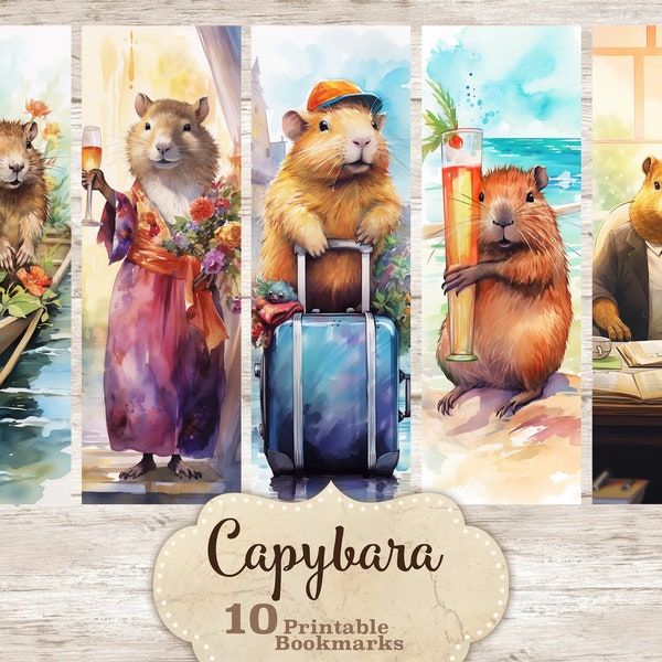 Capybara Bookmark Printable - Etsy