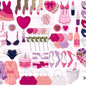 Valentine's Day Clipart, Love Clipart Bundle, Date Night Clipart ...