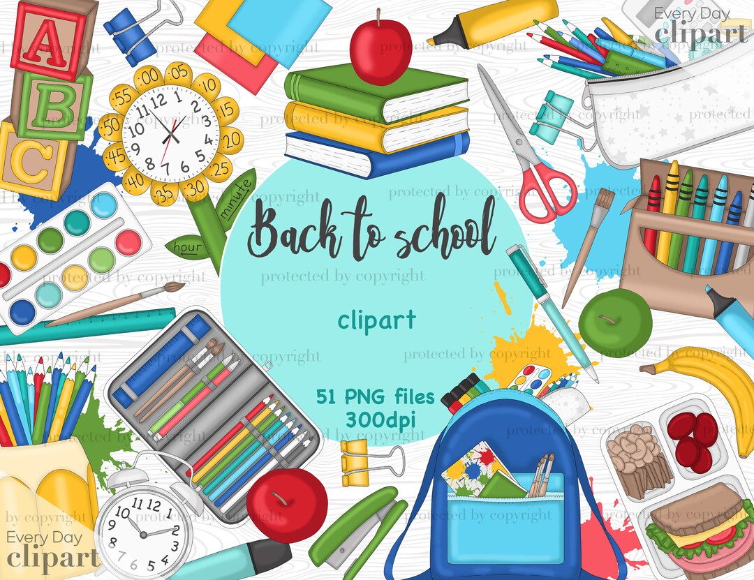 Study Clipart, Elementary Clip Art for Planner Stickers, University ...