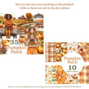 Pumpkin Patch Digital Paper: Autumn Harvest Seamless Pattern (12x12in ...
