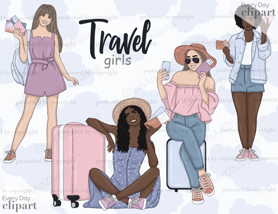 Travel Clipart for Planners, Vacation Illustration for Commercial Use ...